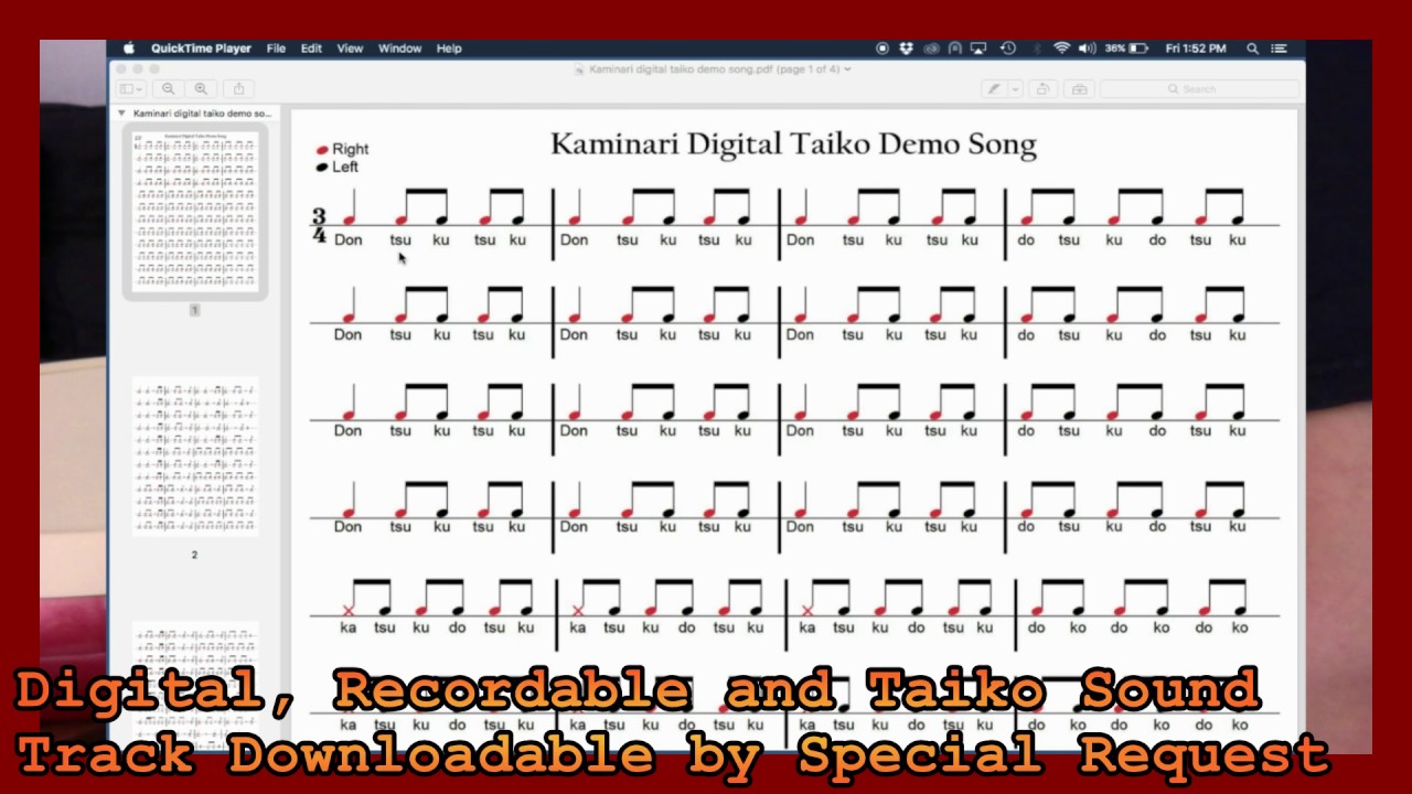 kaminari Taiko turning Taiko melody into sheet music - YouTube