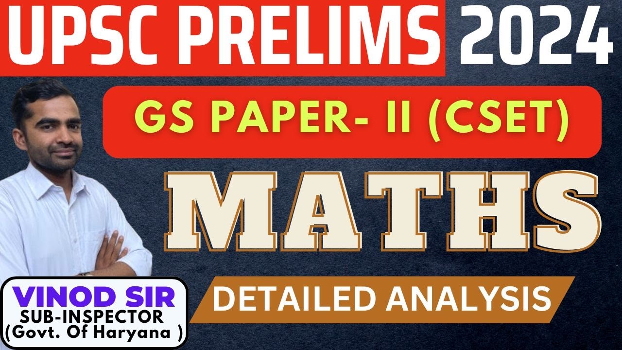 UPSC CSET 2024 SOLUTION | Complete CSET Maths Solution | Detailed C-SET Solution #studygram # ...