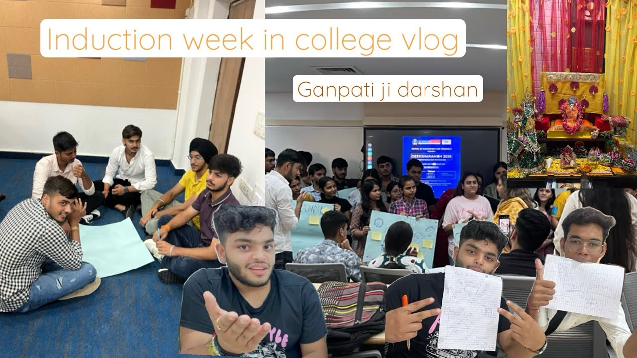 Induction program in kr mangalam university with freshers , ganpati darshan ️ - YouTube