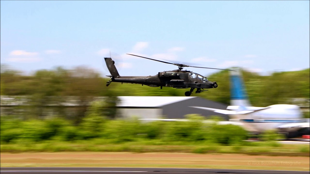 RNLAF AH-64D Apache low pass at Twente Airport (29-05-2019) - YouTube