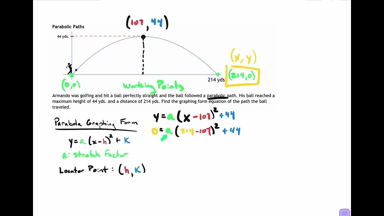 Parabolic Path Word Problem with Vertex - YouTube