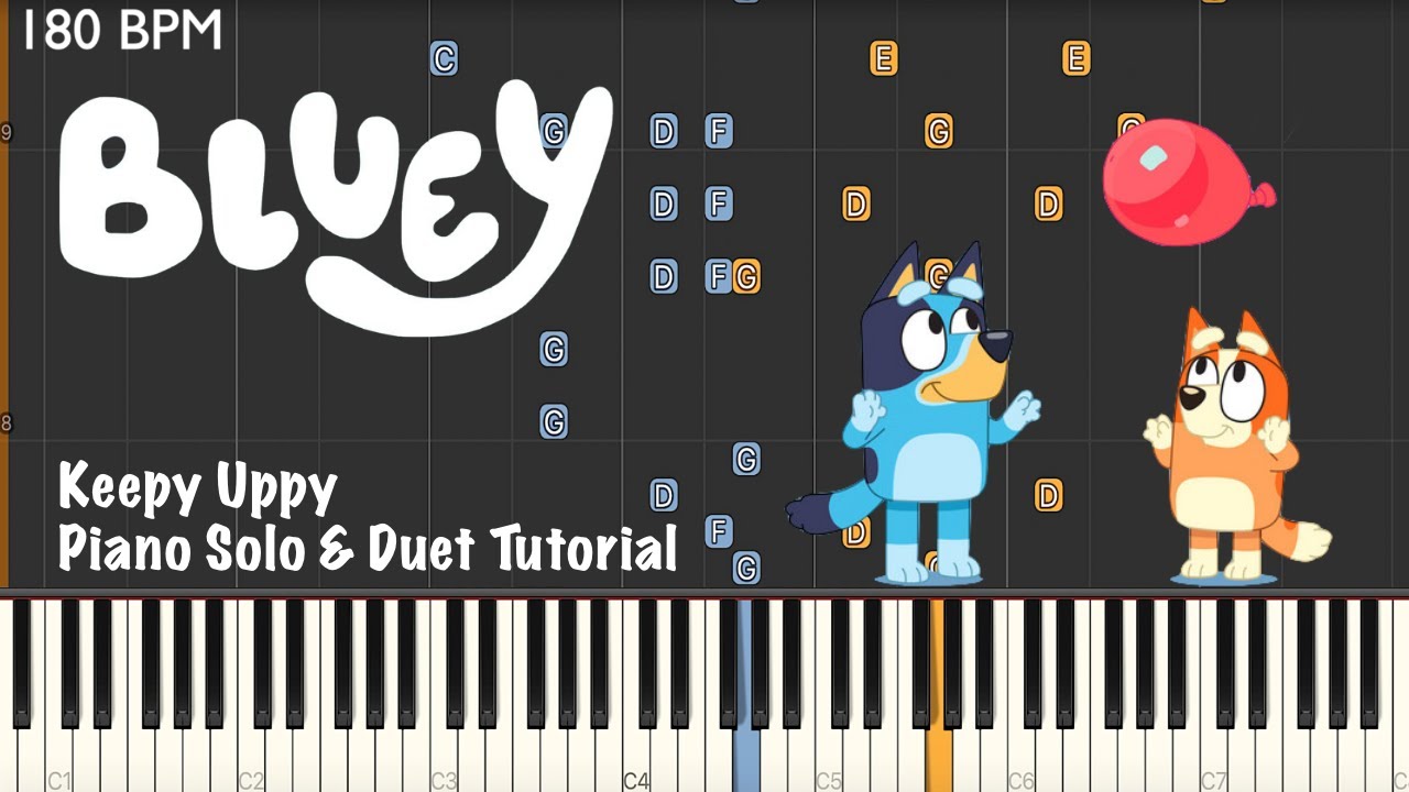 Bluey ~ Keepy Uppy ~ Piano Solo & Duet Tutorial - YouTube