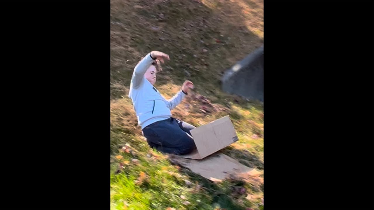 EPIC sliding down steep hills with 📦 - YouTube