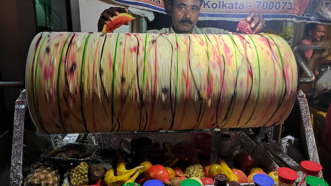 Amazing😍🤤 ROLLER COASTER NATURAL FRUIT🍉🍌 ICE CREAM🍧 l Indian Street ...