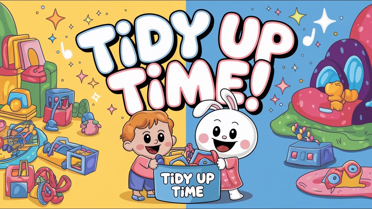 Tidy Up Time | Fun Clean-Up Song for Kids | Animated Nursery Rhyme for ...