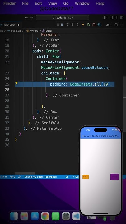 Row I Row with Custom Padding and Margins #coding #flutter #customdesign - YouTube