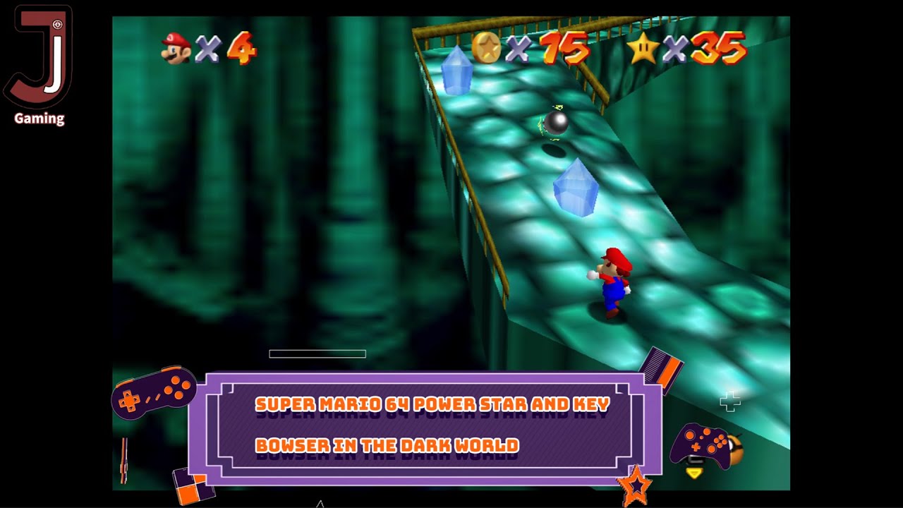 Super mario 64 Bowser in the dark world collect all 8 red coins and ...