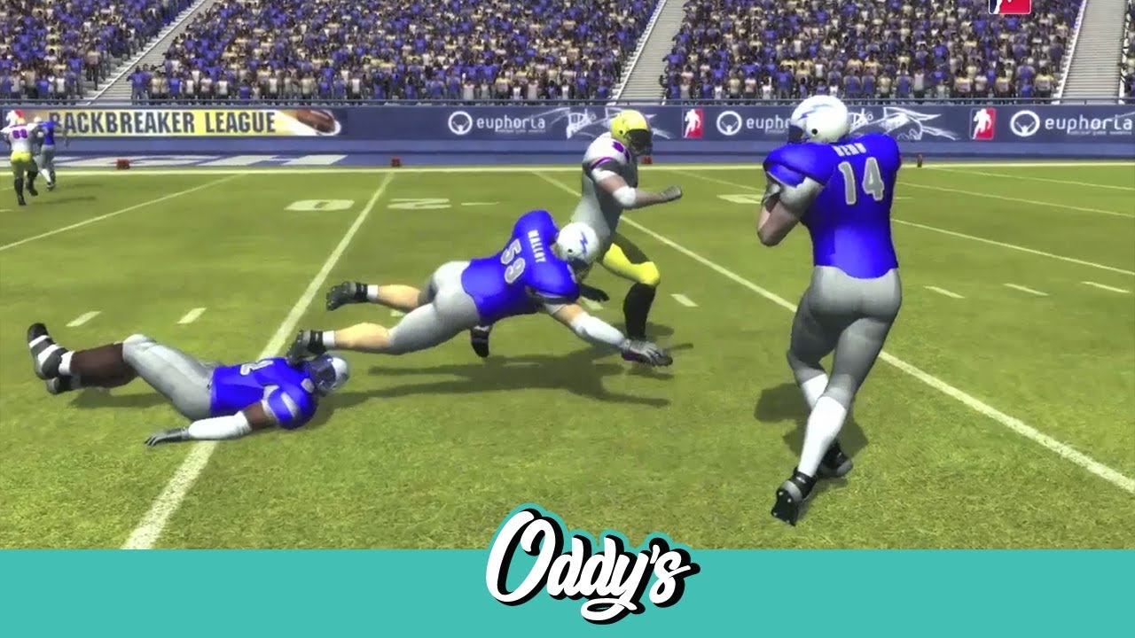 Outrageous Hits in Backbreaker Football - YouTube