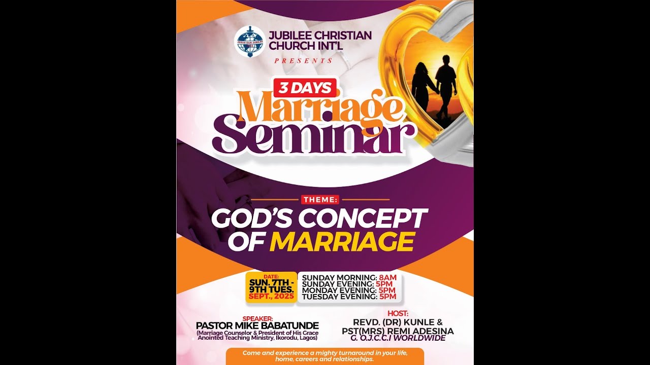 FIRST SUNDAY SERVICE IN SEPTEMBER/MARRIAGE SEMINAR [FIRST DAY - MORNING ...