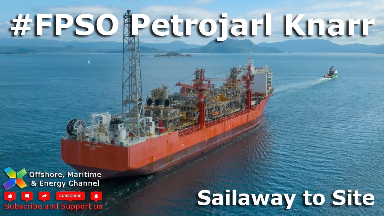 FPSO Petrojarl Knarr - Aerial Flyby During sailaway - YouTube