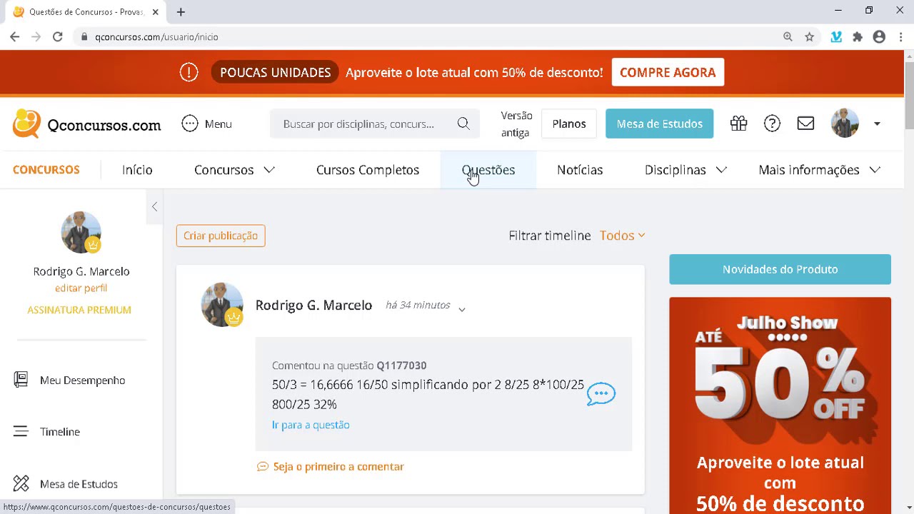 Qconcursos como encontrar as questões que você errou no Qconcursos Como ...