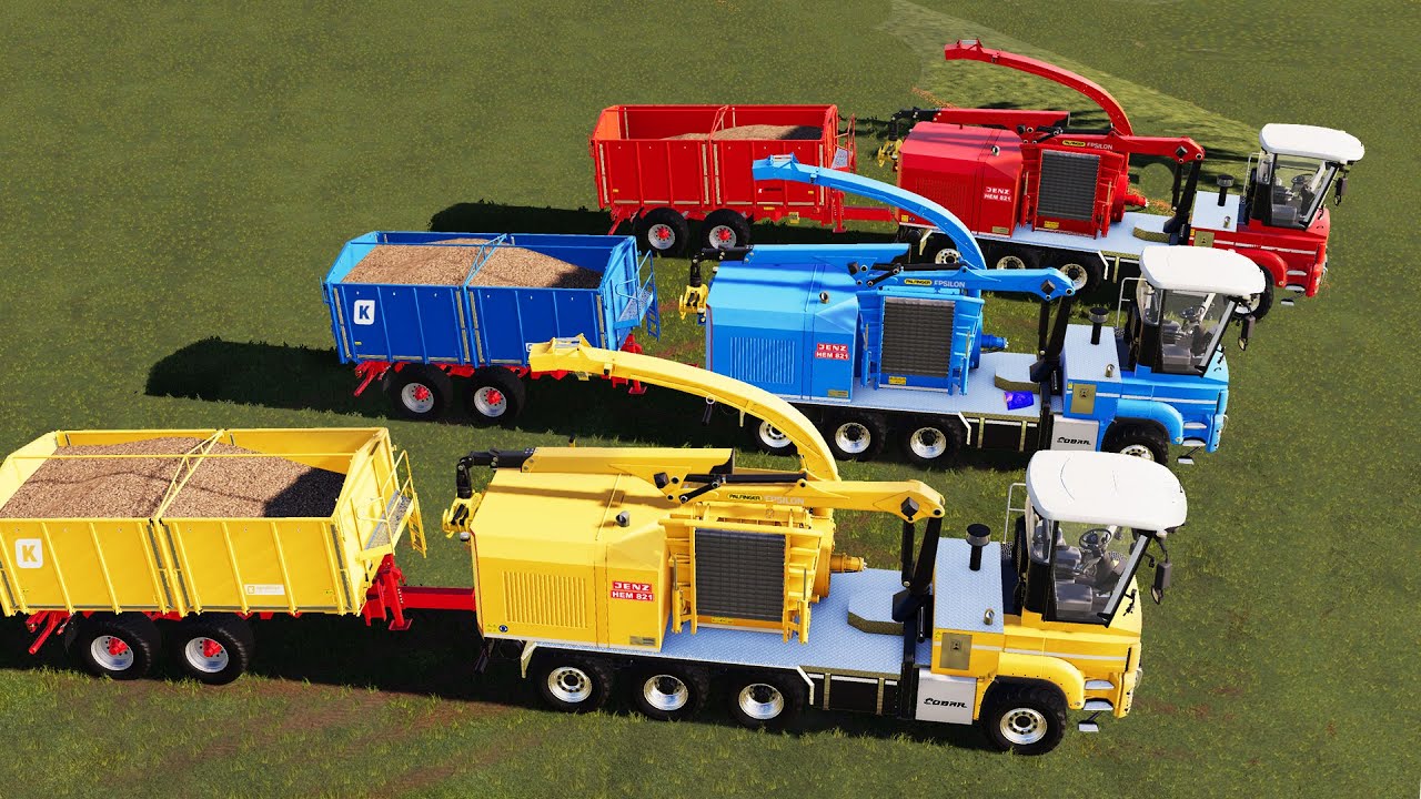 Transport Wood Chips w/ Colored Chipper Truck! Farming Simulator 19 ...