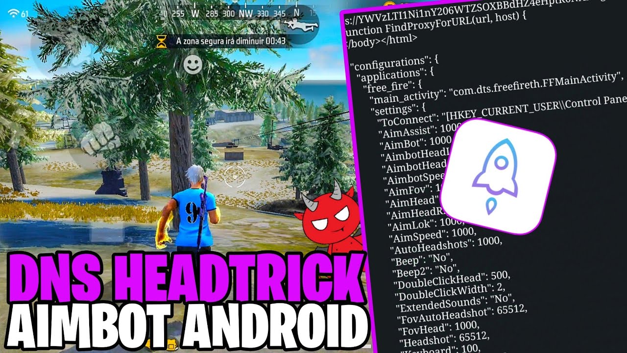 Saiu! DNS HEADTRICK AIMBOT V4 ANDROID 😯 AUXÍLIO DE MIRA 97% HS ☠️ REGEDIT MOBILE FULL VERMELHO ...