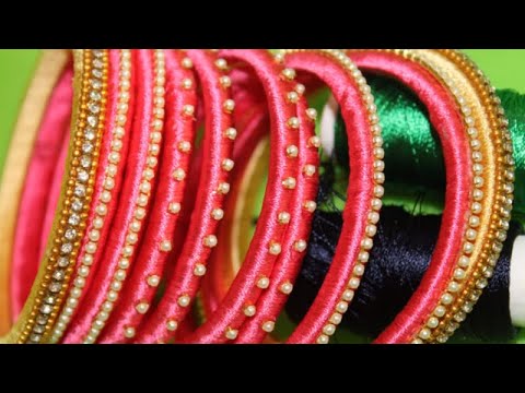 Beautiful Pink Color Silk Thread Bangles,Silk Thread Bangles,Designer ...