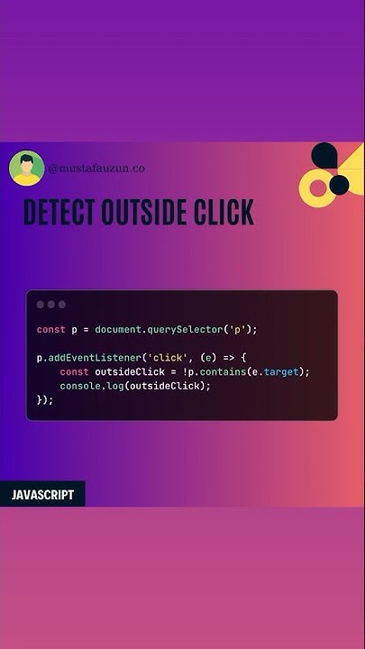 Javascript Detect Outside Click Javascript Youtube