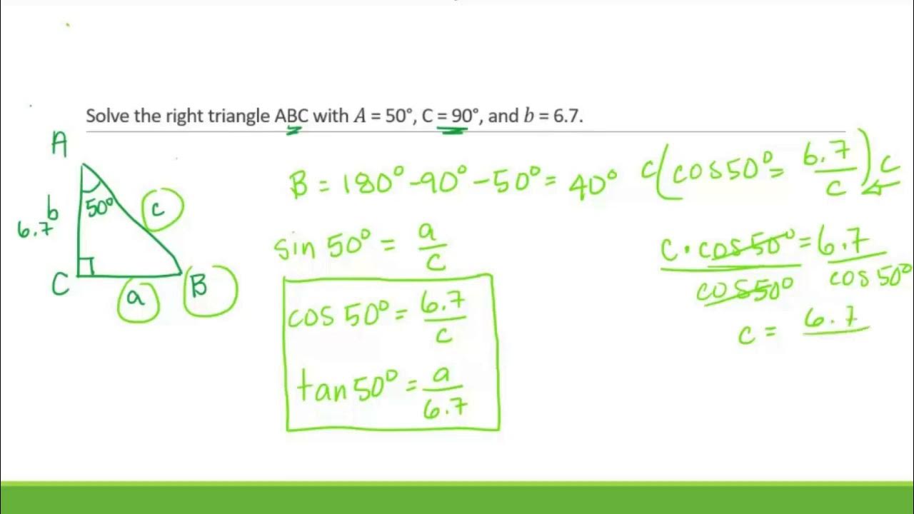 Solving Right Triangles - YouTube