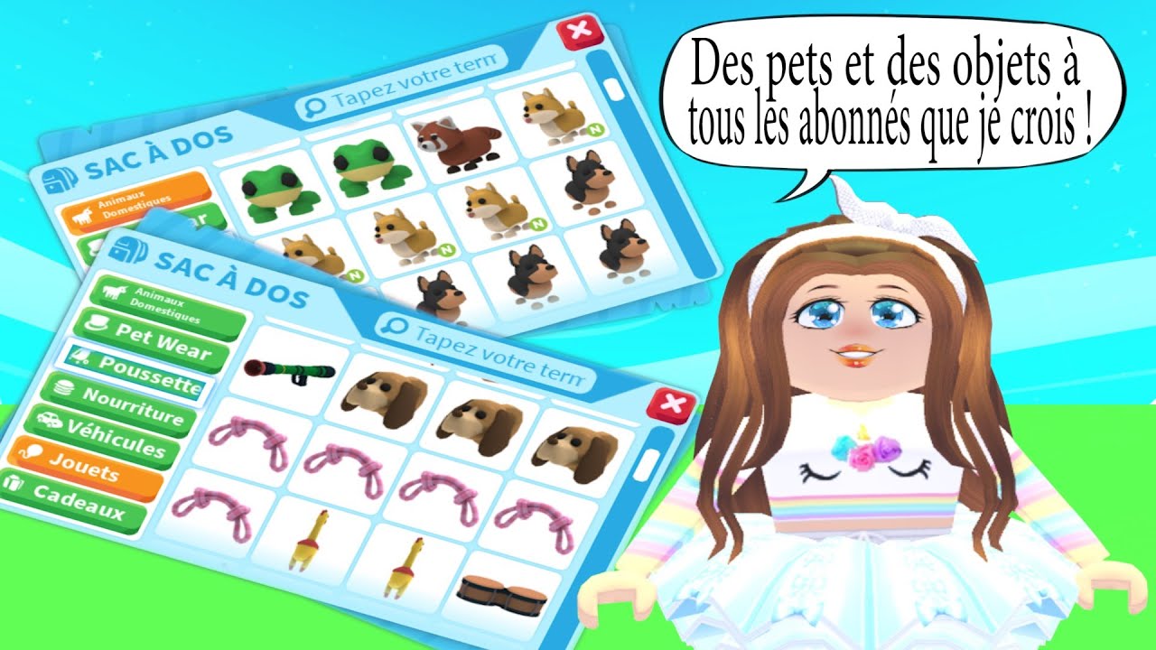 Je donne des pets et des objets à mes abonnés sur Adopt Me ! - ShaSha ...