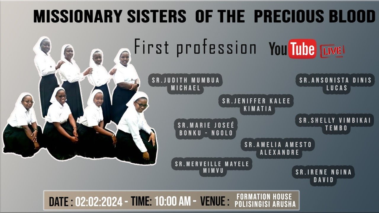 First profession. Missionary Sisters Precious Blood Arusha Tanzania # ...