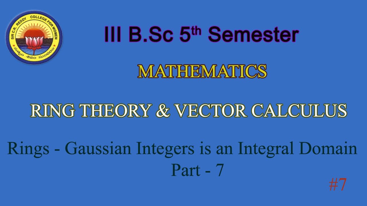 7. III BSc 5th Sem - Mathematics - Ring Theory & Vector Calculus ...