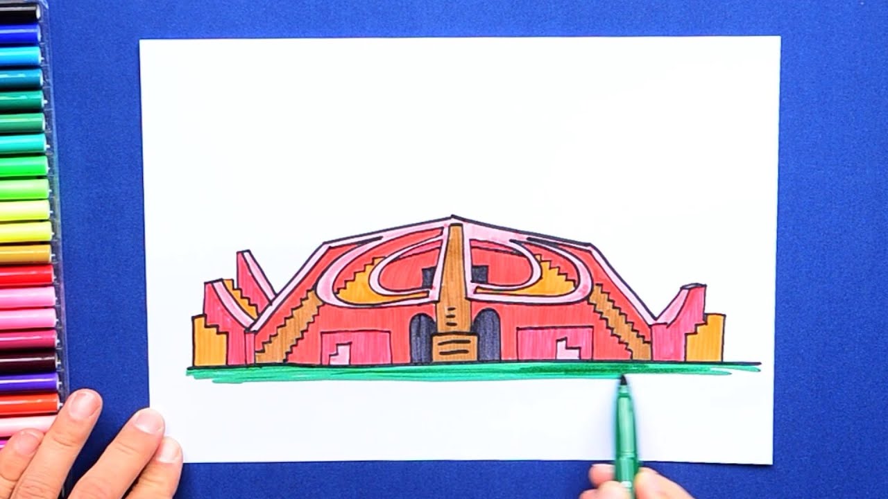 How to draw Jantar Mantar, New Delhi / Jaipur - YouTube