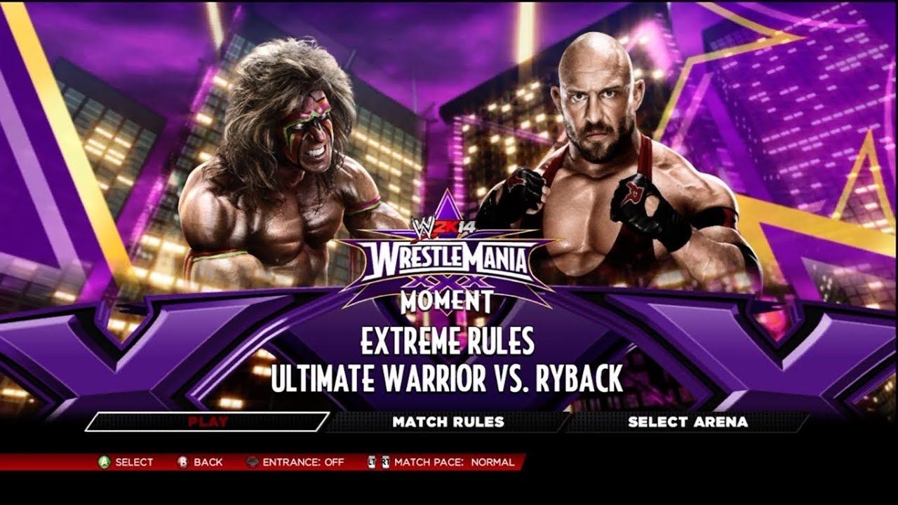 WWE 2K14 - Ultimate Warrior vs Ryback Wrestlemania 30 on Legend ...