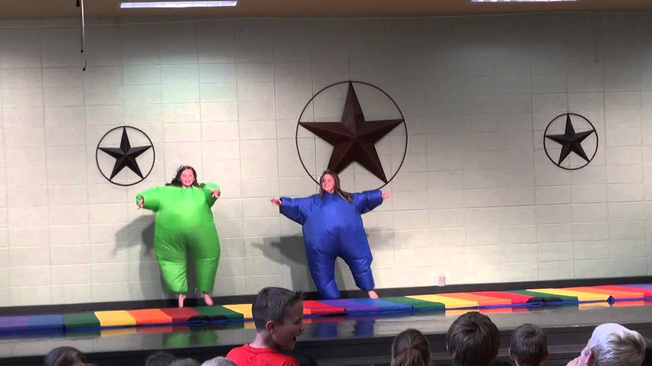 Inflatable Suit Talent Show Dance - YouTube