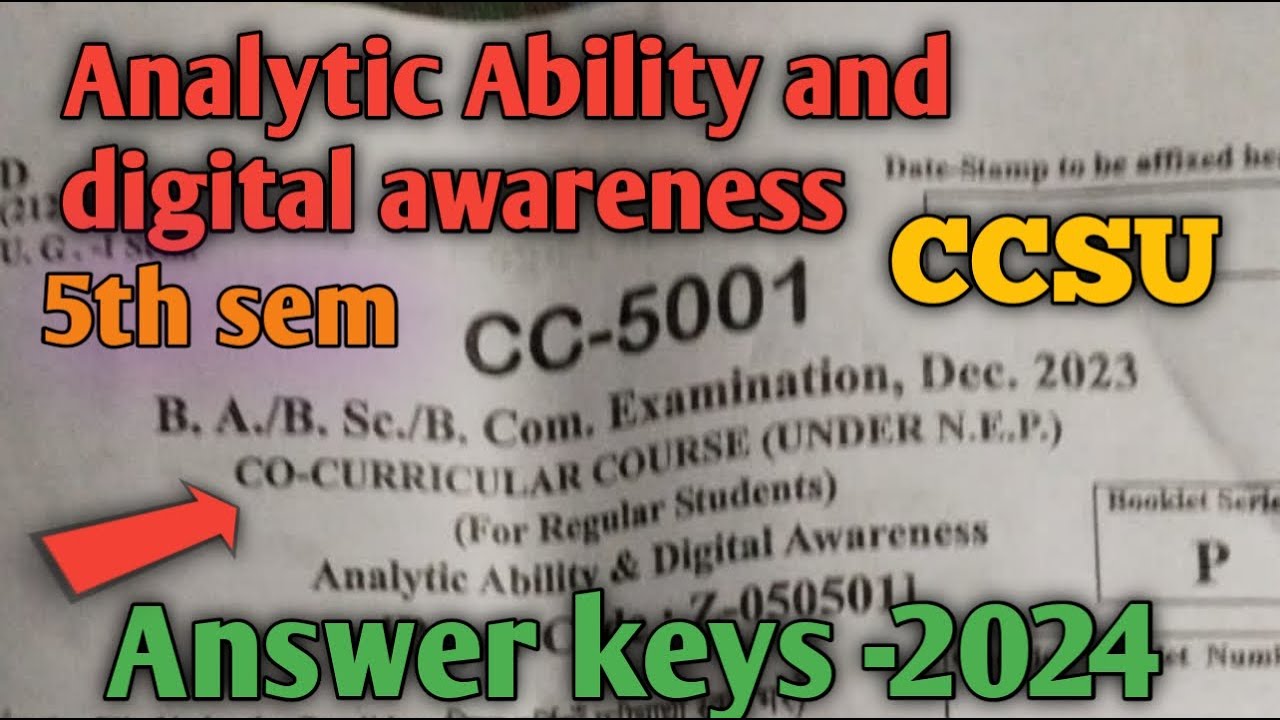 Answer keys Analytics ability and digital awareness CCSU meerut 2024 ...