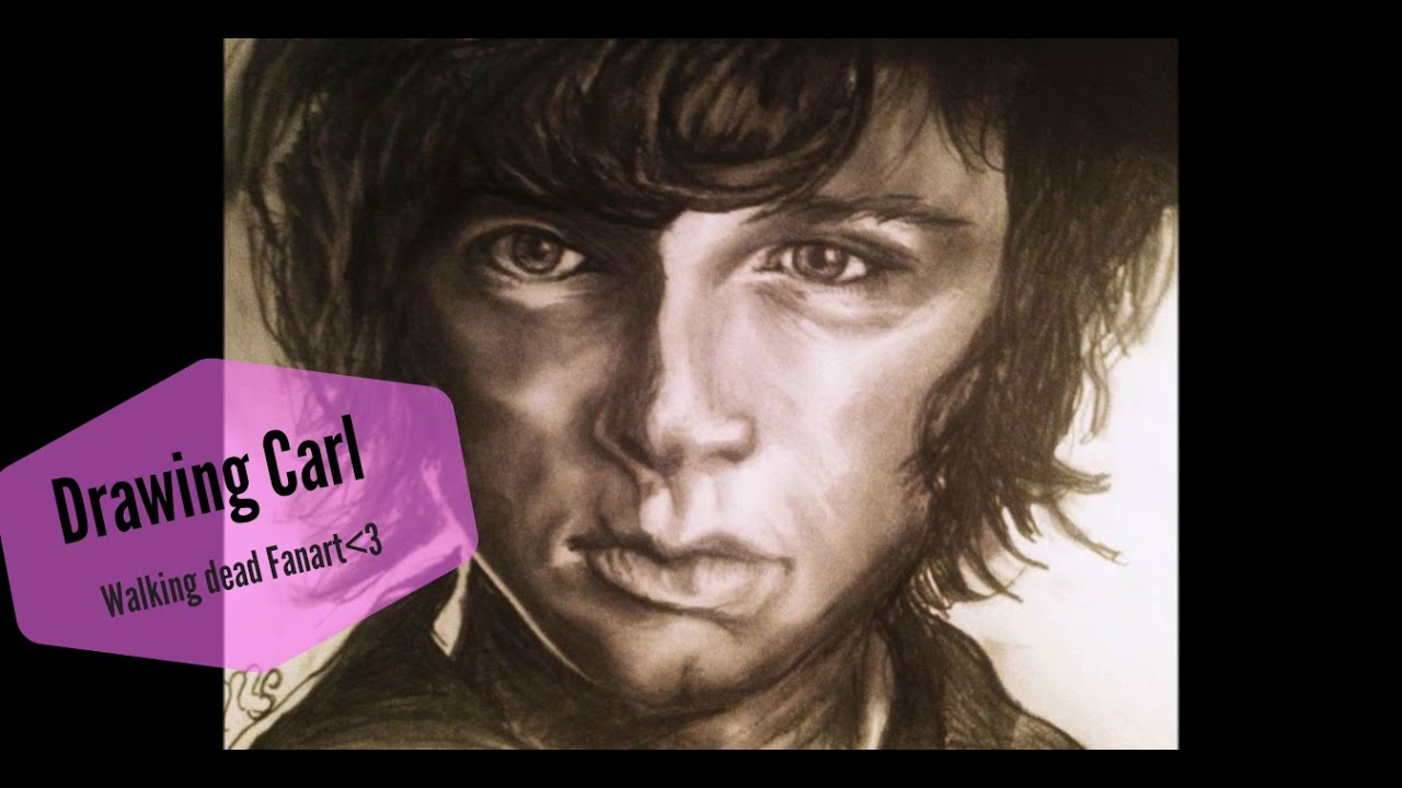 carl speed drawing- TWD fanart - YouTube