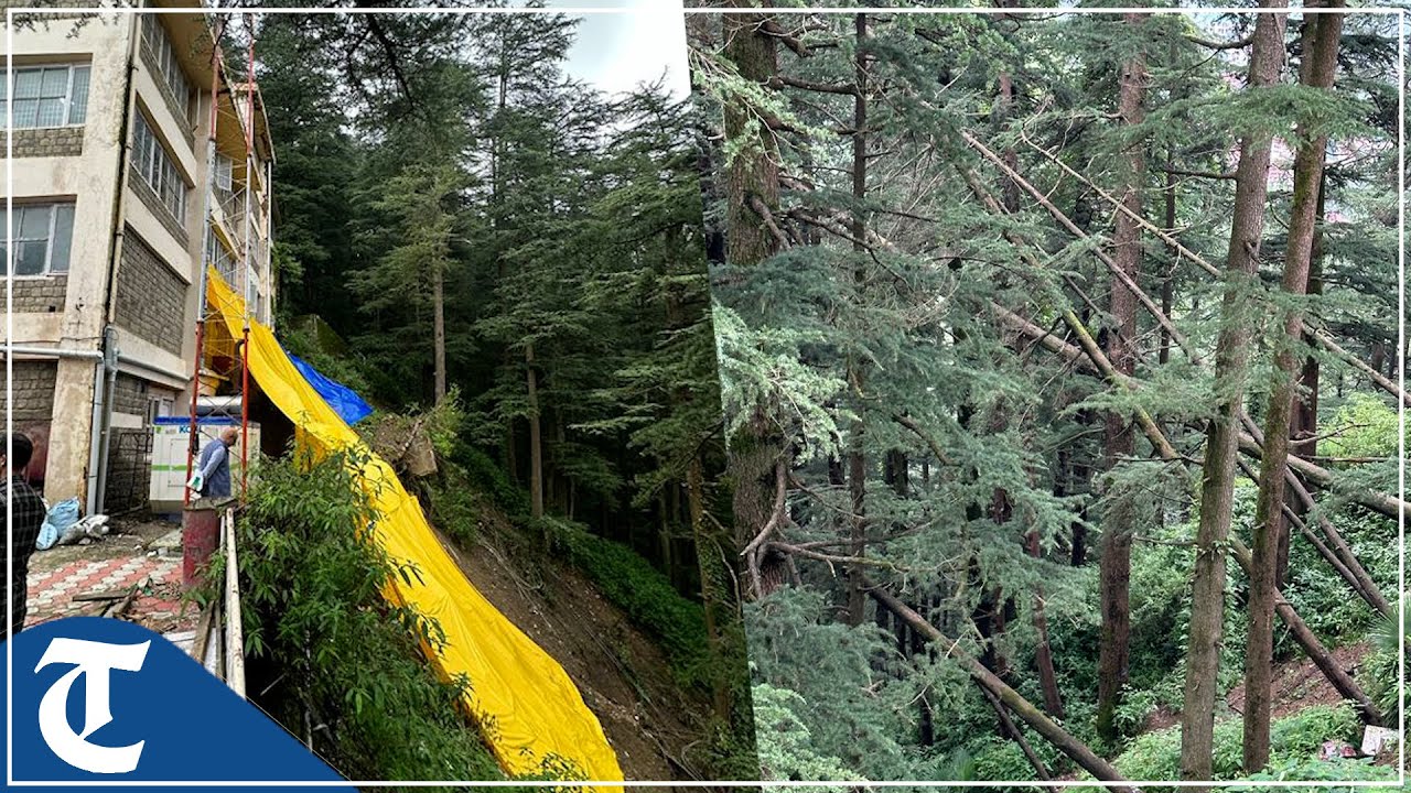 Landslide near Chotta Shimla: Pillars of one portion of Industries ...