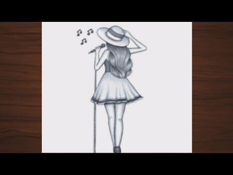 How to draw a Singing Girl -Drawing easy || Pencil sketch for beginner ...