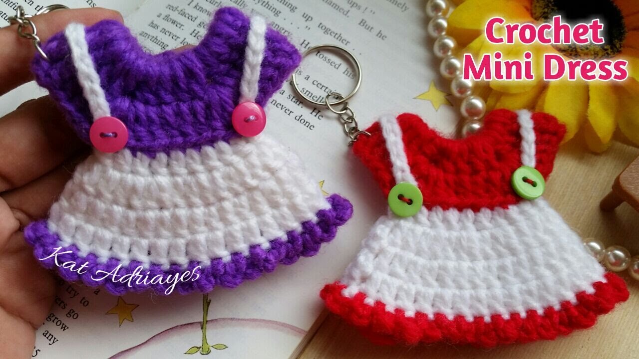 CROCHET MINI DRESS | MINI JUMPER DRESS KEYCHAIN | CROCHET MINIATURE ...