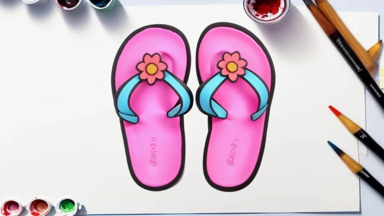 How to Draw Sandals for children/Рисование Сандалий для детей/Bolalar ...