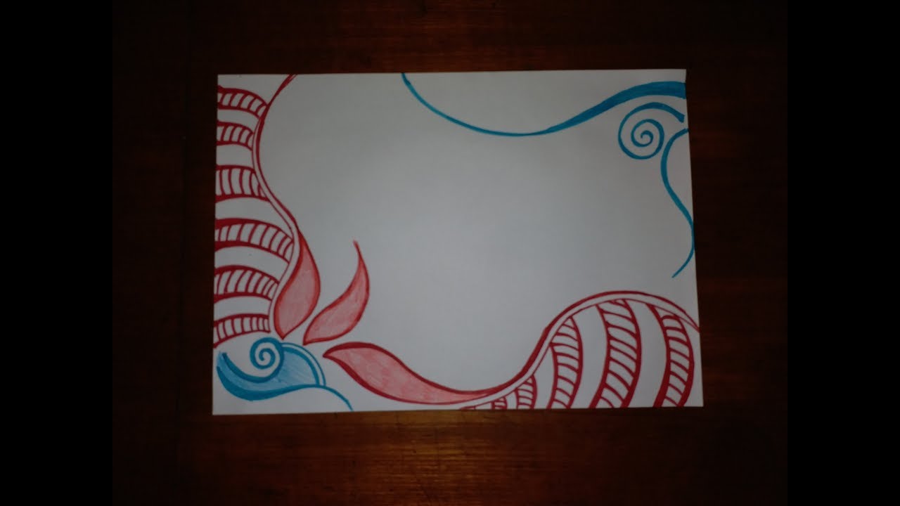 DIY || Simple, Easy & Decorative Border Design For Project File || Back ...