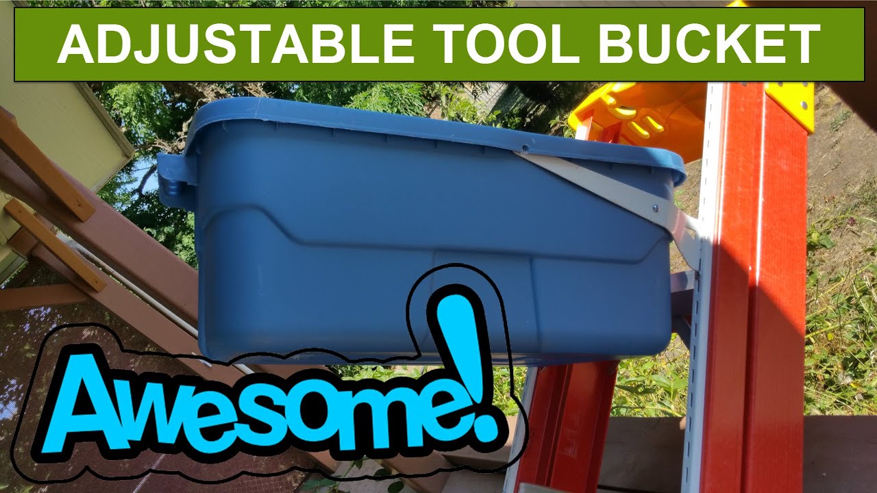 DIY - Adjustable Tool Bucket for 10 Foot Ladder - YouTube