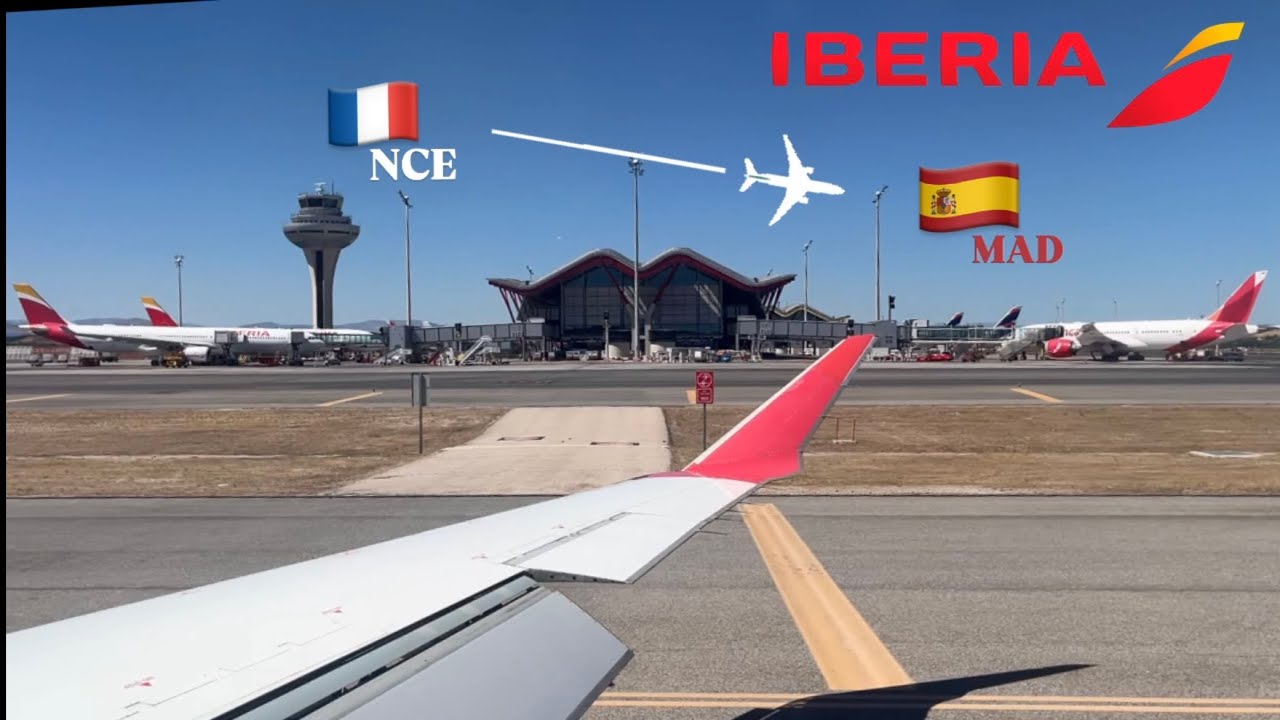 Nice - Madrid on Iberia CRJ-1000 (Economy class) - YouTube