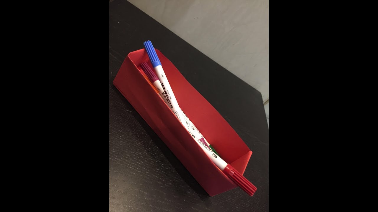 How to make a paper pencil case very easy - YouTube