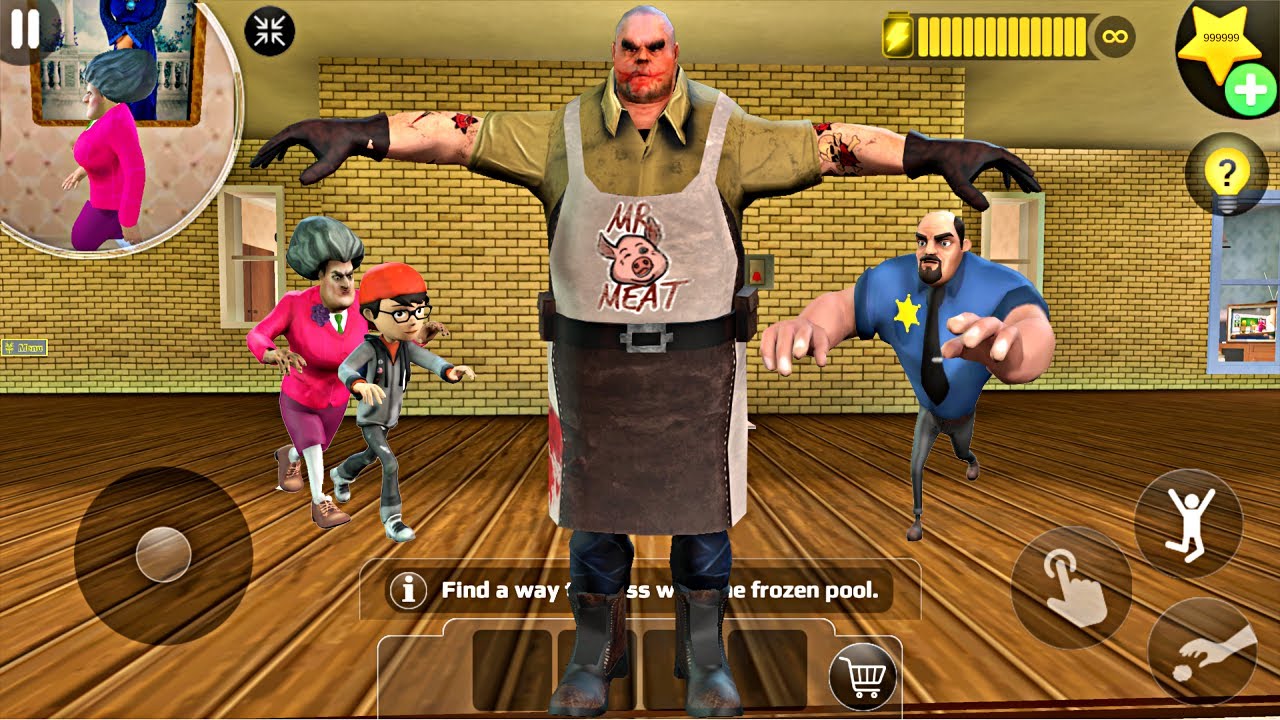 Playing as MR. MEAT in Scary Teacher 3D Troll Miss T every day Gameplay ...