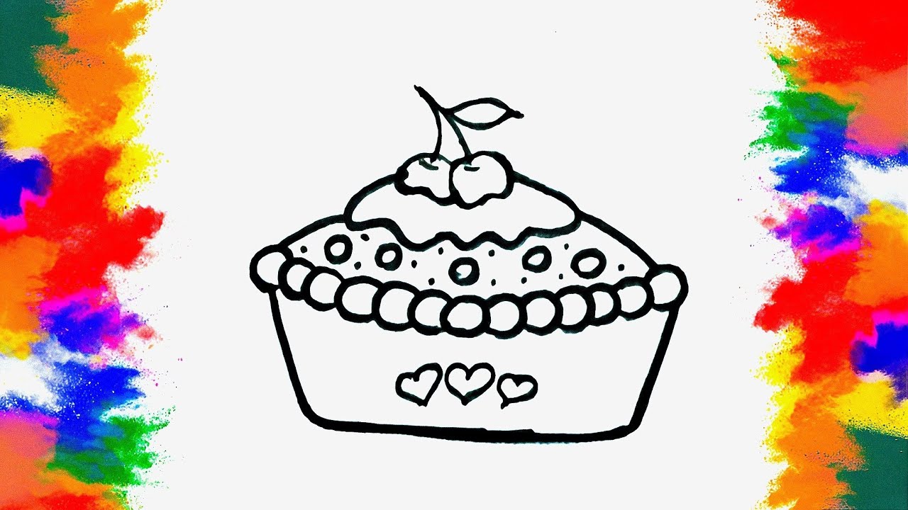 pie drawing/how to draw pie/drawing for kids/kids art hub - YouTube