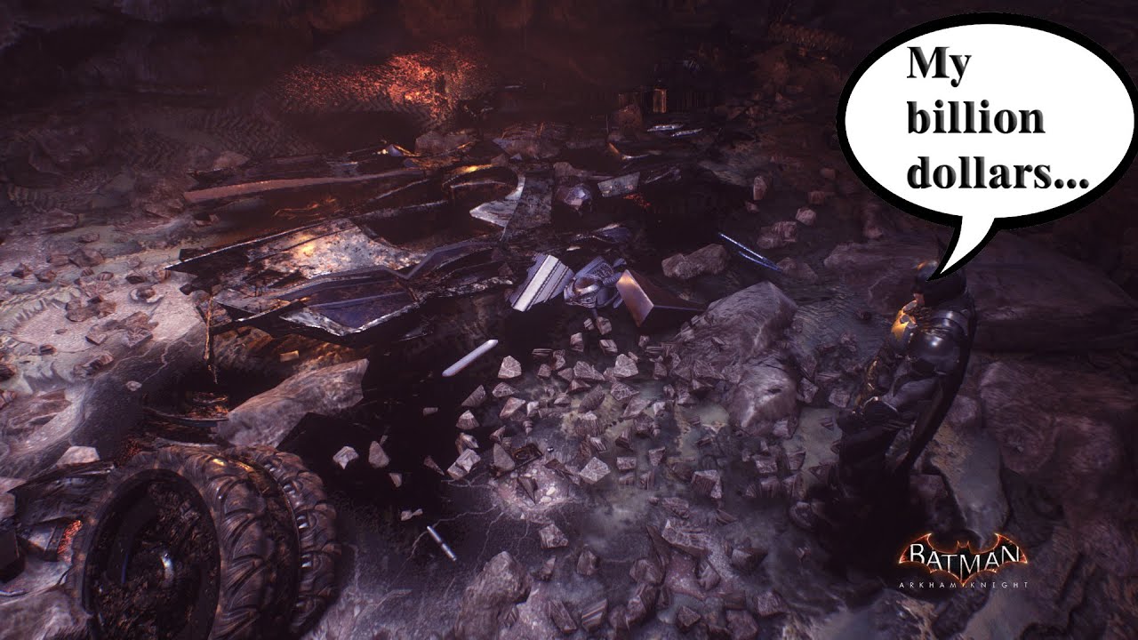 Batman is so sad because batmobile destroyed by arkham knight - YouTube