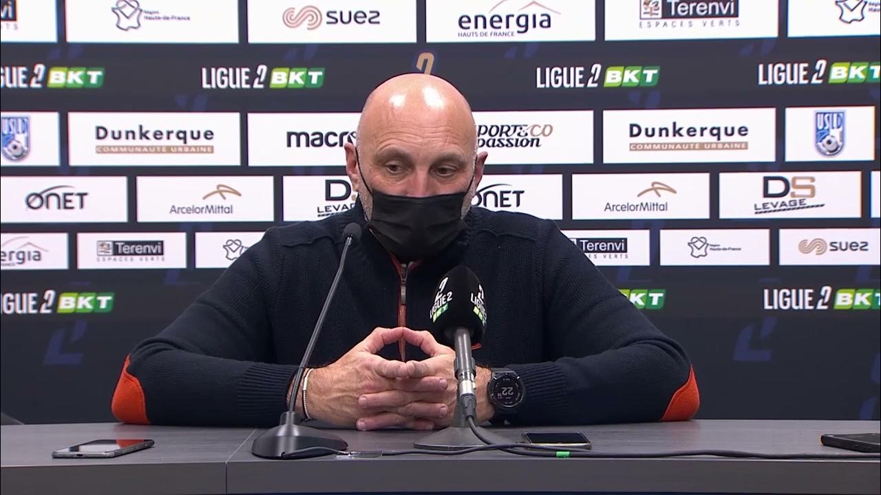 La conférence de presse d'Olivier Pantaloni après USL Dunkerque - FC Lorient (0-1). J19 - Ligue ...