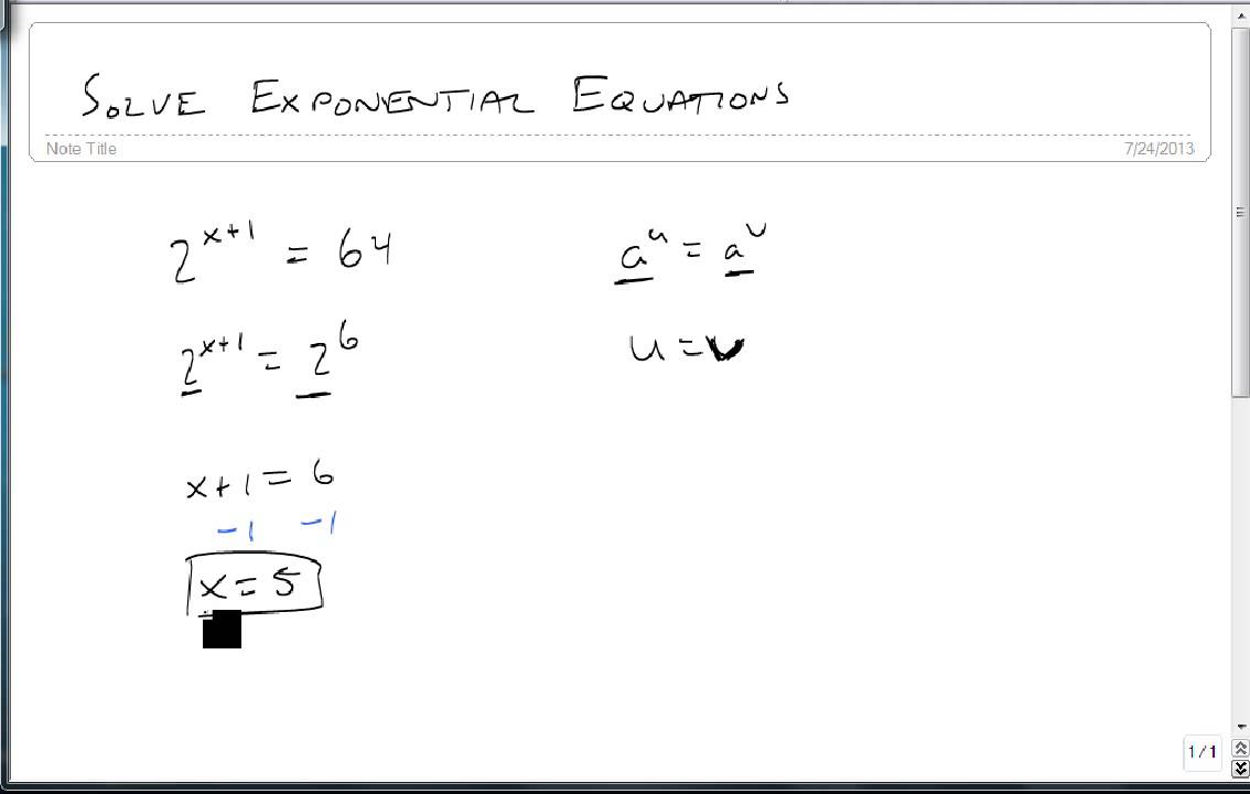 Solve Exponential Functions - YouTube
