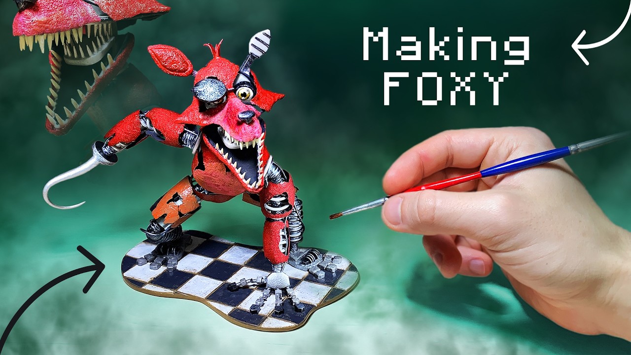 How to make Withered Foxy with clay | FNAF clay art - YouTube