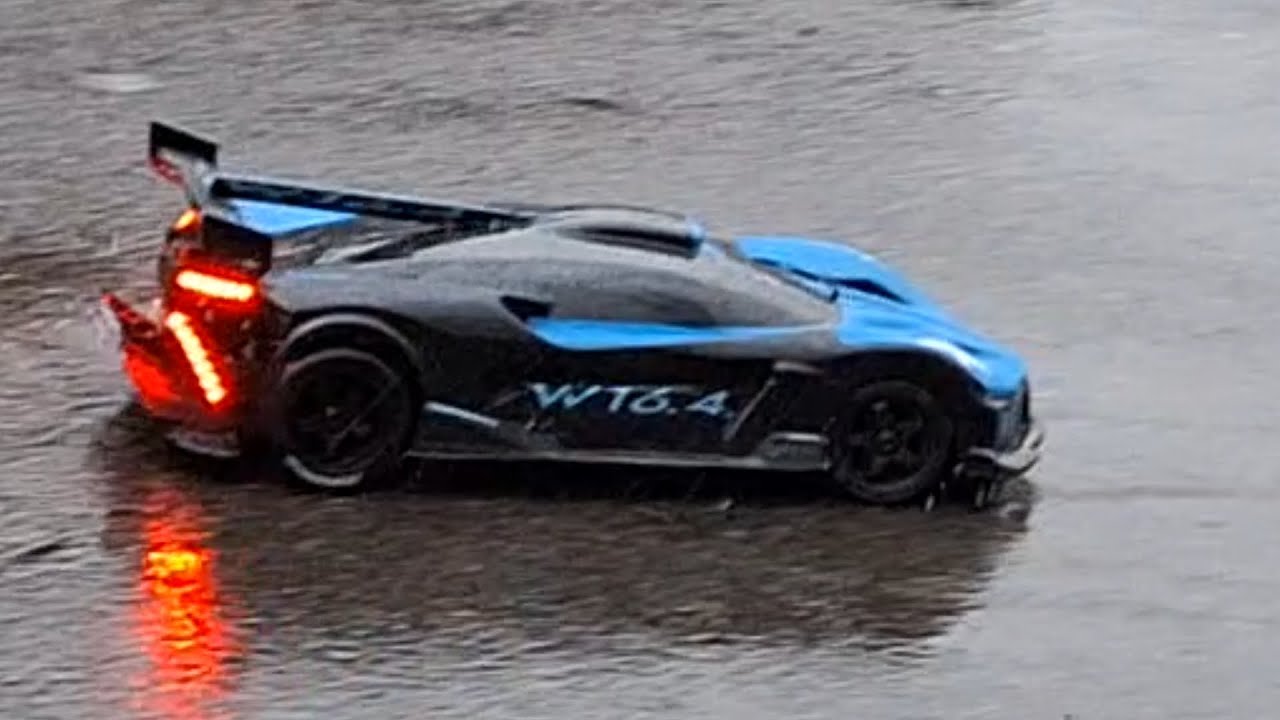 Bugatti Bolide, Arrma Felony 3s in the Rain - YouTube