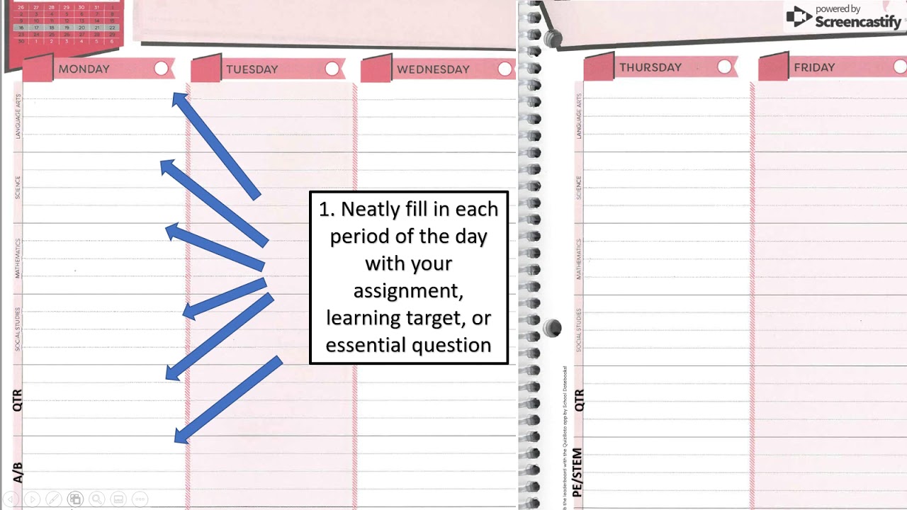 How to Fill Out your AVID AGENDA - YouTube