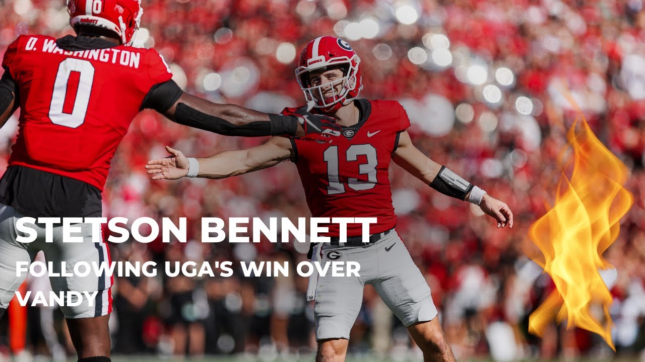 Stetson Bennett after UGA's 55-0 win over Vandy - YouTube