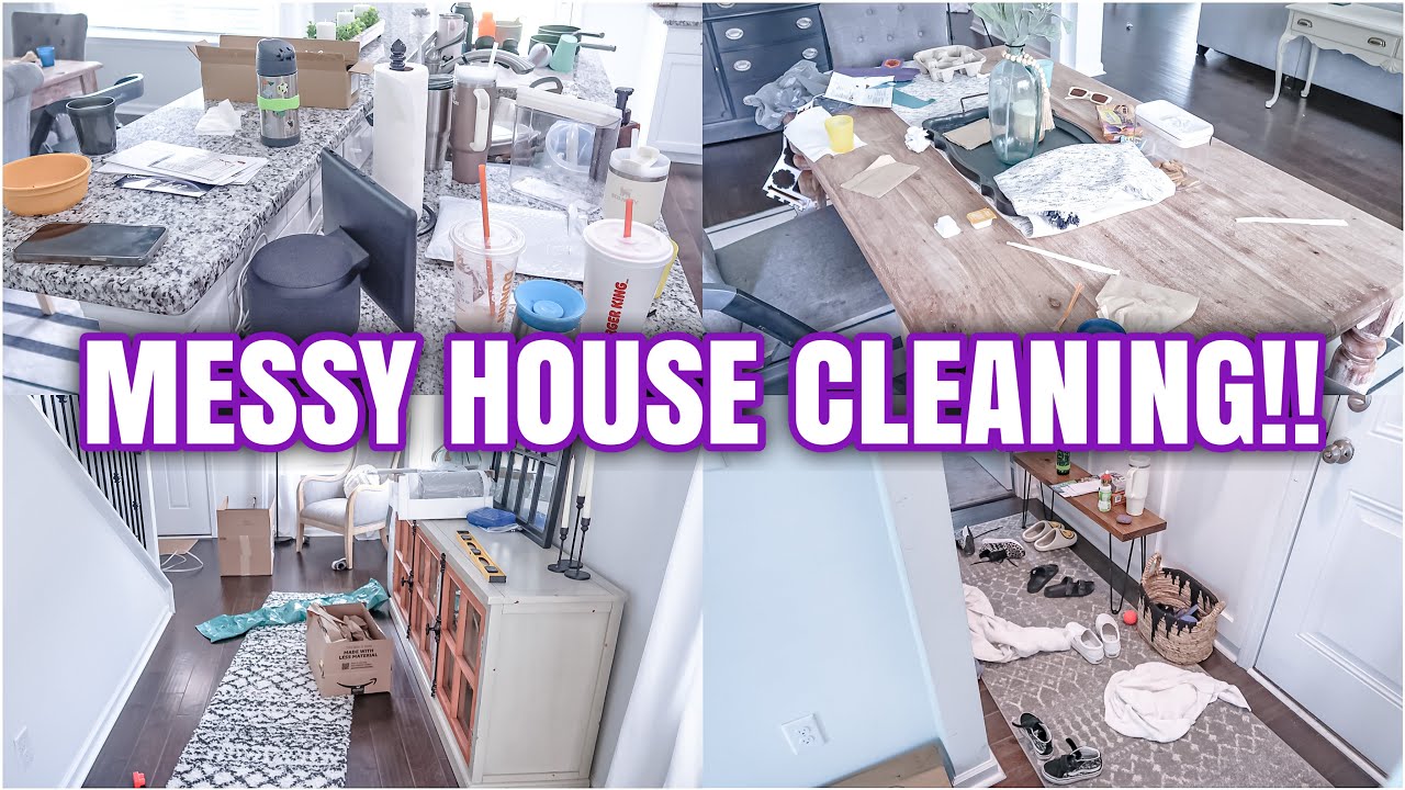 MESSY HOUSE CLEANING | SPEED CLEANING MOTIVATION | REAL LIFE MESS - YouTube