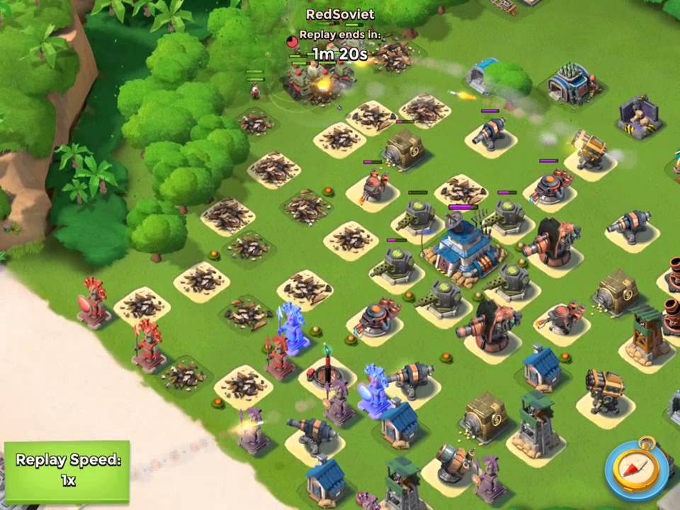 Boom Beach: Doom Cannon Level 1 in action - YouTube