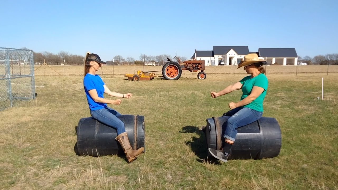 Exercises using a barrel to help build strength, balance and ...