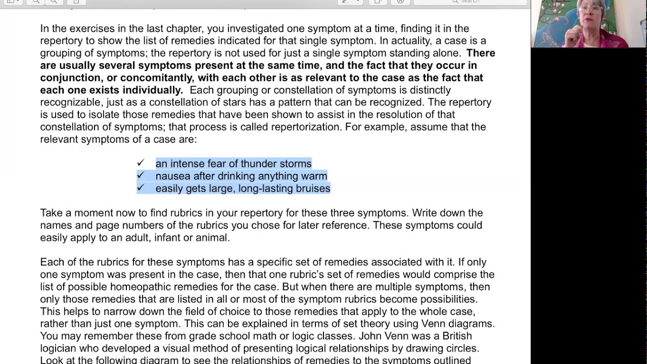 Homeopathic Repertory Tutorial: Using a Chart for Repertorization - YouTube