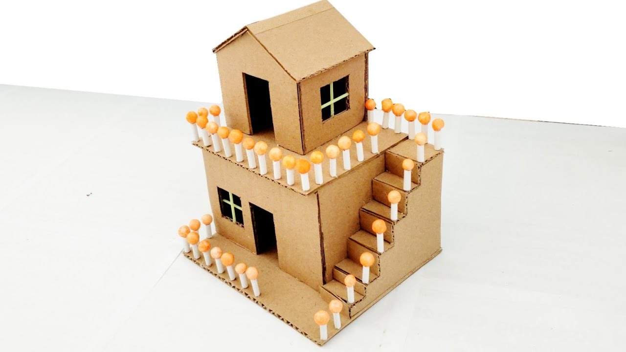 Making carboard house | How to make cardboard house model | diy small ...